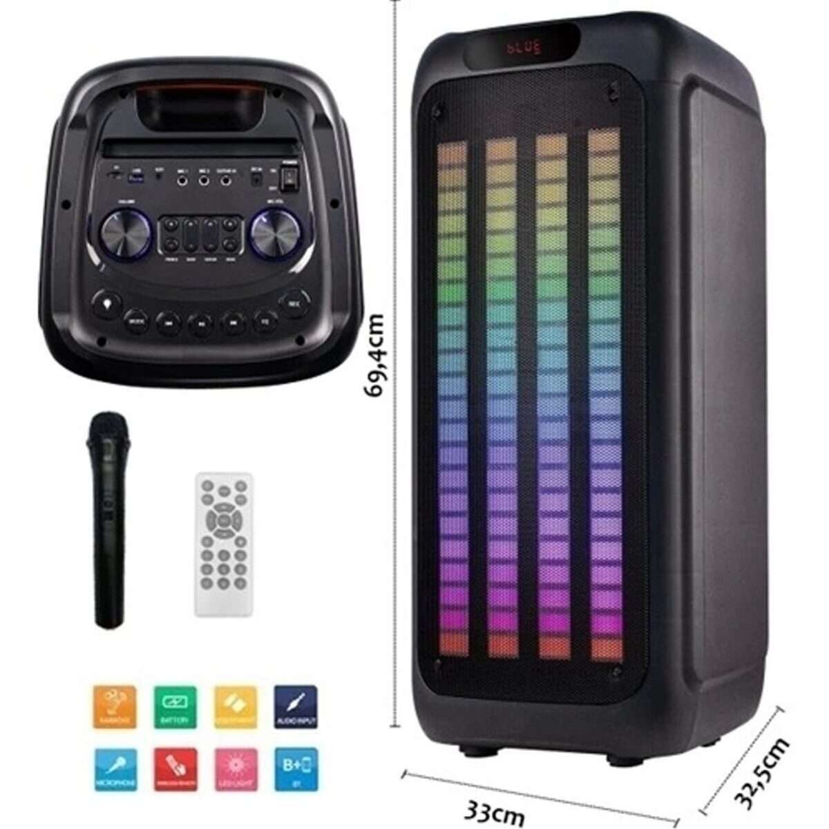 KTS-1755 Bluetooth Party Speaker with Mic - Gadget Asia